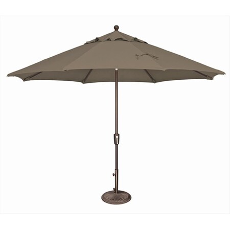 Gan Eden 11 ft. Catalina Octagon Push Button Tilt Market Umbrella Taupe GA1622746 | Zoro